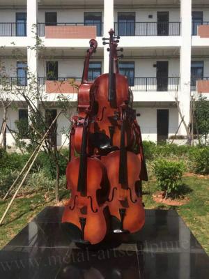 China Fiberglass Violin Statue Splendid Construction Concrete Statues As School Decor for sale