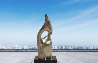 China Golden Color Metal Abstract Sculpture As Patio Decoration Great Corrosion Stability for sale