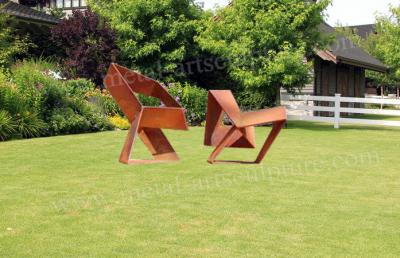 China Irregular Art Corten Steel Sculpture With Original Rust Color As Yard Decoration for sale