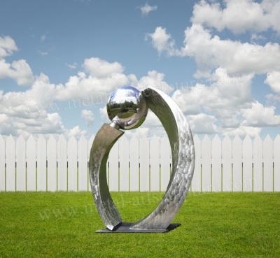 China Brushed Polished Stainless Steel Outdoor Sculpture Contemporary Art Design As Yard Decor for sale