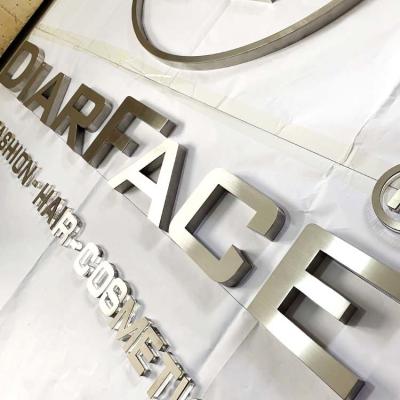 Cina Spazzola d'argento anteriore 3D Metal Letters Company Logo Sign Electroplated del deposito in vendita