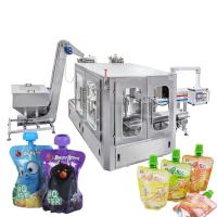 China Automatische 4-Düsen-Stand-up-Tasche mit Auslass Flüssigkeitsfüllmaschine für Saft zu verkaufen