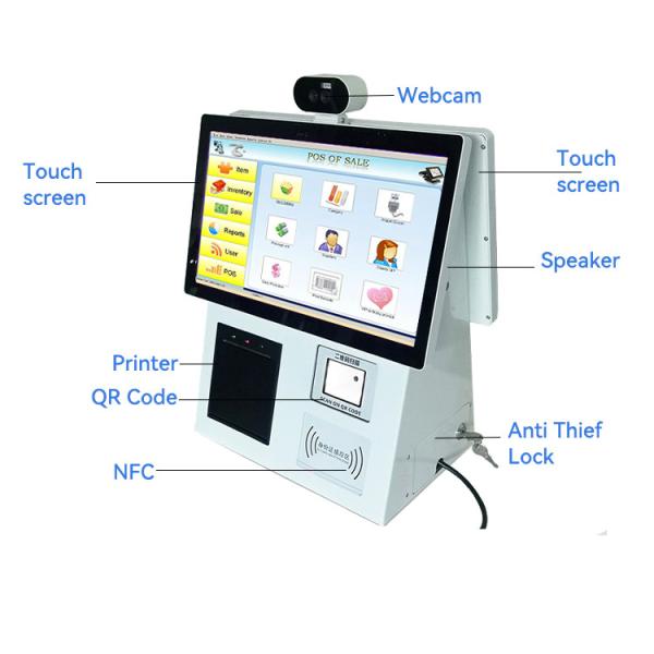 Quality Android/windows 15.6 +15.6 Dual-screen Touch POS All-in-one Machine, Touch for sale