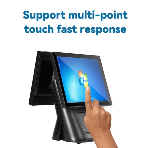 Quality 15.6 Inch Dual Screen Touch POS Machine All-In-One Aluminum Cash Register for for sale