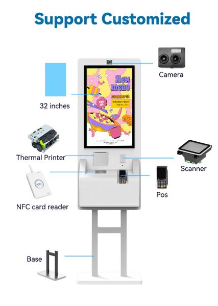 Quality 32 Inch Floor Stand Restaurant NFC Smart Tablet Touch Screen Fast Food Ordering for sale