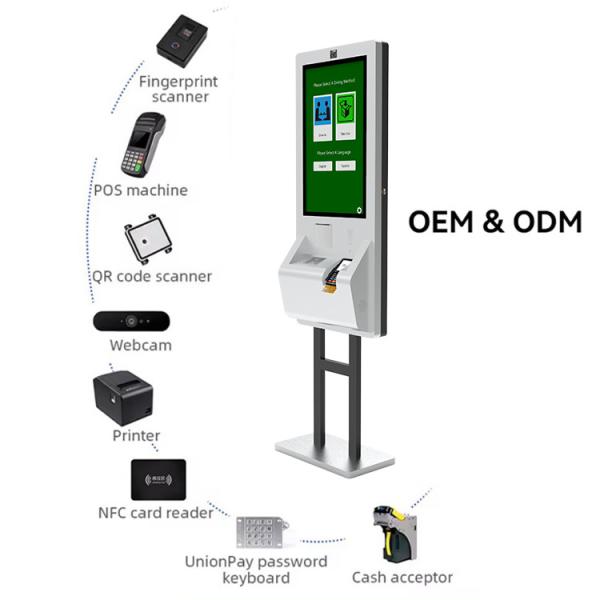 Quality 32 Inch Floor Stand Restaurant NFC Smart Tablet Touch Screen Fast Food Ordering for sale