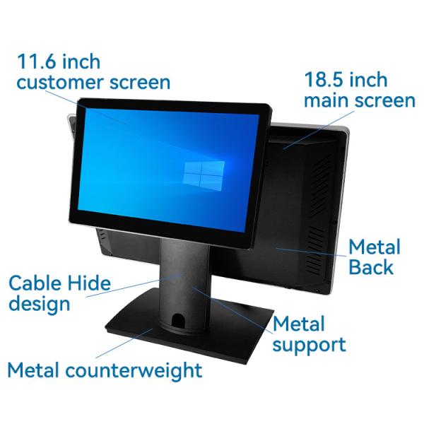 Quality 18.5 Inch Dual Screen Smart Casher Cashless Payment Terminal Cash Register All for sale