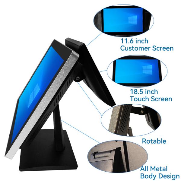 Quality 18.5 Inch Dual Screen Smart Casher Cashless Payment Terminal Cash Register All for sale