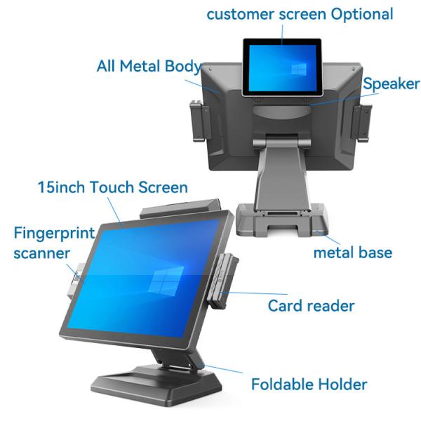 Quality Android/windows 15 " +9.7 Dual-screen Touch POS All-in-one Machine Touch Screens for sale