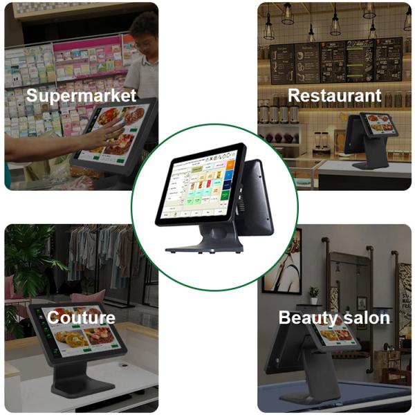 Quality All in One Supermarket Pos Systems Dual Screen 15.6 Windows Pos Machines for sale