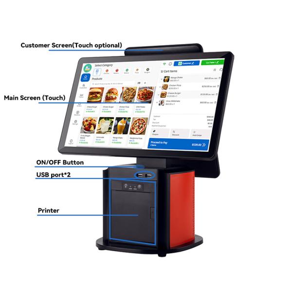 Quality 15.6 Inch Self-Service Touch Screen Digital Restaurant POS System Fast Food Self for sale