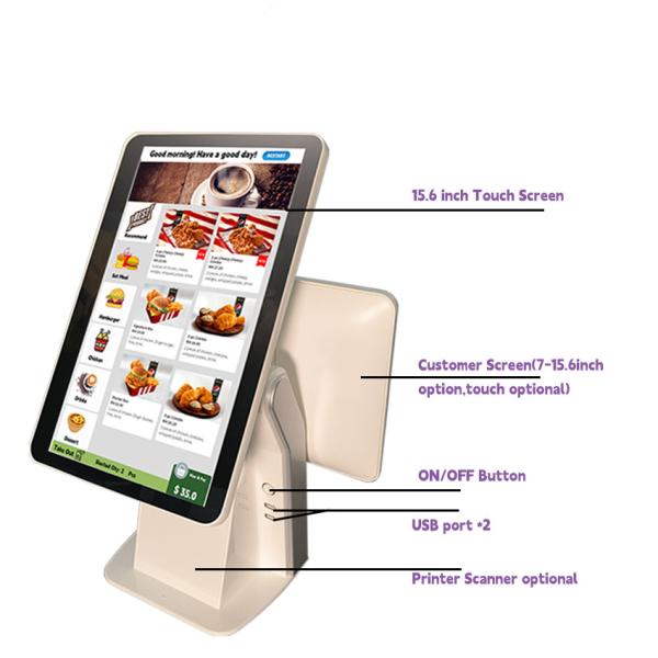 Quality 15.6Inch Desktop Kiosk Popular Design for Bank Queue Management Touch Screen POS for sale