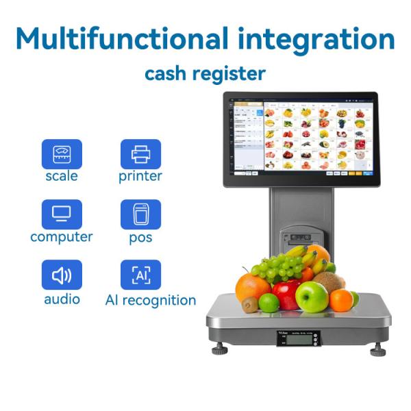 Quality Pos System Retail Label Scale with Thermal Printer for Supermarket Cashier with for sale