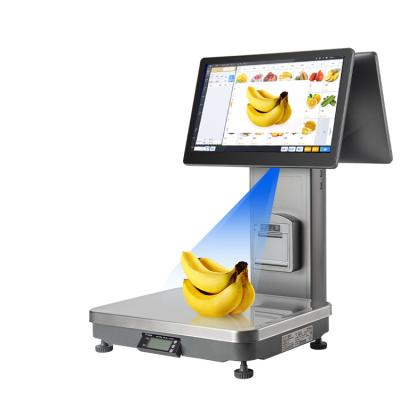 China LCD Barcode Label Printing Scales Retail Shop Cash Register Price Computing Scale Electronic for Fruits Supermarket for sale