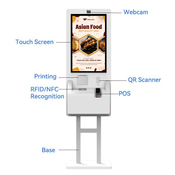 Quality 2024 New Hotel Automatic Ordering Payment Terminal Kiosk Touch Screen Floor for sale