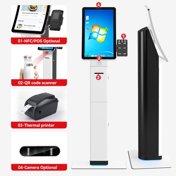 Quality LX9045 LUNSUN OEM ODM Floor Standing 23.6 Inch Curved Touch Screen All in One for sale