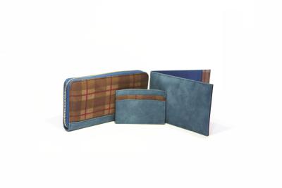 Cina Portafoglio del plaid delle donne di cuoio del polisacco di Saffiano, portafoglio di cuoio della frizione di 10x8.5cm in vendita