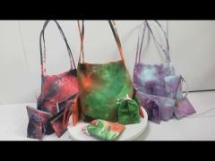 Women's Zipper Tie Dye Tote Bag Handbag