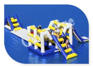 China Hot! ! 0.9mm PVC Inflatable Aqua Slide, Inflatable Floating Water Slide for Lake for sale