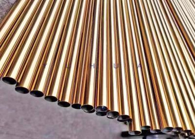 Cina metropolitana rotonda H13 0.3mm ss 304 Electropolished del tubo a 3 pollici dorato di acciaio inossidabile di 25.4mm in vendita