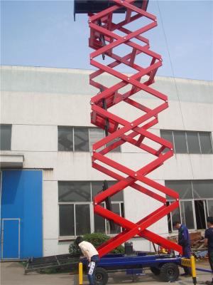 China 10m 300kg aerial work lift platform / mobile scissor lift platform with 4 wheels for sale