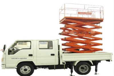 China 300kg Load capacity Truck Mounted Scissor Lift with 1500x750mm Platform size for sale