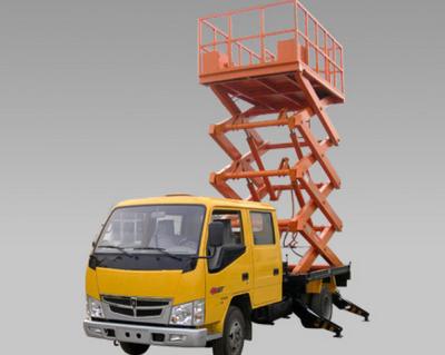 China 3 - 12 m Lifting Height Mobile Aerial Work Platform , Vehicle Mounted Scissor Lift for sale
