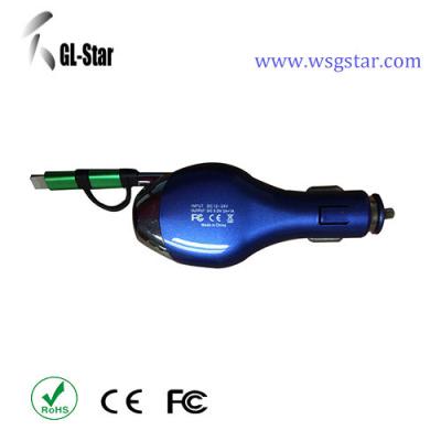 China 5V/2.1A Retractable car chagers for sale