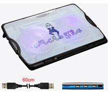 China 4 USB2.0 HUB, fan adjustable, fit up to 17'' laptop coolers for sale
