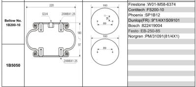 Cina Molla pneumatica della gomma del Firestone della primavera di giro dell'aria W01-M58-6374/FS200-10 in vendita