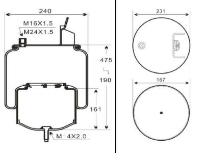 Cina Firestone W01-M58-8474 Goodyear 1R10-704 20582215 della molla pneumatica del camion per la molla pneumatica di in vendita