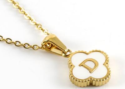 Cina 13*13MM 18K Gold Plated Stainless Steel Four-leaf Clover Letter Pendants in vendita