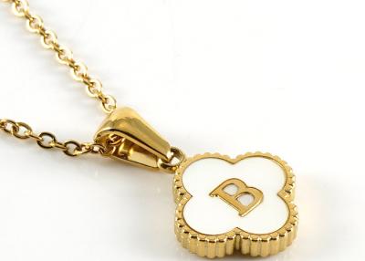 Cina 13*13MM 18K Gold Plated Stainless Steel Four-leaf Clover Letter Pendants in vendita