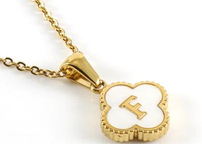 Cina 13*13MM 18K Gold Plated Stainless Steel Four-leaf Clover Letter Pendants in vendita