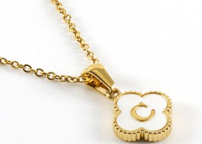 Cina 13*13MM 18K Gold Plated Stainless Steel Four-leaf Clover Letter Pendants in vendita