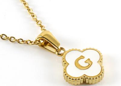 Cina 13*13MM 18K Gold Plated Stainless Steel Four-leaf Clover Letter Pendants in vendita