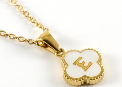 Cina 13*13MM 18K Gold Plated Stainless Steel Four-leaf Clover Letter Pendants in vendita