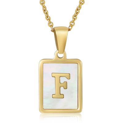 Cina Semplice 15*12MM in acciaio inossidabile 3D Shell Letter Necklace Donna Titanio Acciaio 26 Letter Pendenti in vendita