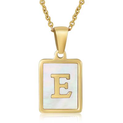 Cina Semplice 15*12MM in acciaio inossidabile 3D Shell Letter Necklace Donna Titanio Acciaio 26 Letter Pendenti in vendita