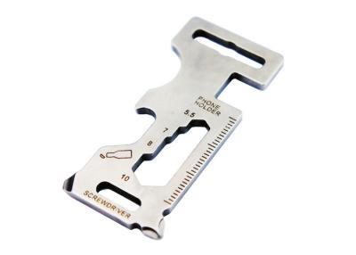 中国 Outdoor Precision Punch Stamping 70MM Sandblasting Multifunctional Stainess Steel Bottle Opener EDC Tool Card 販売のため