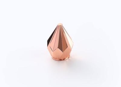 China Luxury Unique Diamond Shape Gold Color Zinc Alloy Perfume Bottle Cap For Fragrance Bottle Caps Die Casting CNC Machining for sale