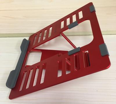 China Red SGS 4mm Lightweight Portable Metal Laptop Stand Ipad Reading Stand for sale
