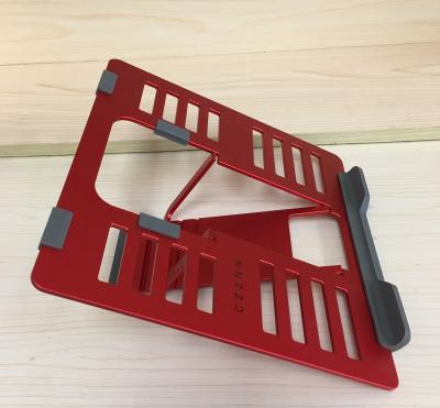 China Red SGS 4mm Lightweight Portable Metal Laptop Stand Ipad Reading Stand for sale