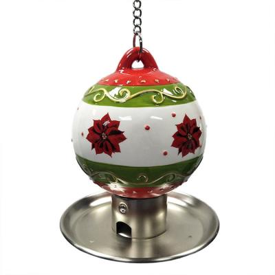 Cina Alimentatore ceramico all'aperto dell'uccello del metallo della palla di Natale con il piatto di timbratura placcato dell'alimento del ferro in vendita