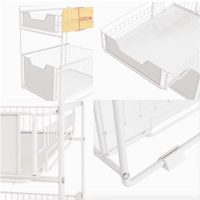 Cina scaffale di stoccaggio della cucina della fila degli articoli da cucina 2 di acciaio inossidabile 37L*21.5W*43Hcm in vendita