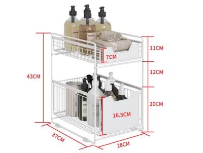 Cina scaffale di stoccaggio della cucina della fila degli articoli da cucina 2 di acciaio inossidabile 37L*21.5W*43Hcm in vendita