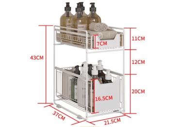 Cina scaffale di stoccaggio della cucina della fila degli articoli da cucina 2 di acciaio inossidabile 37L*21.5W*43Hcm in vendita