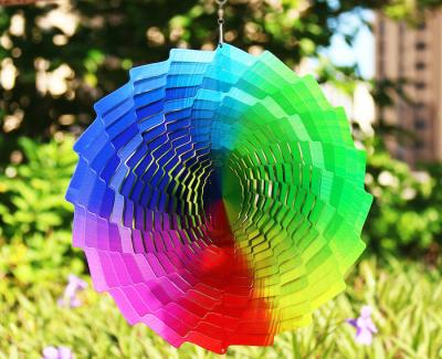 Cina Multi filatore d'acciaio stampato UV colorato del vento del giardino 30*30cm in vendita