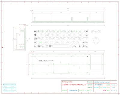China 67 Keys Ruggedized Keyboard / Metal Computer Keyboard with Laser Trackball for sale