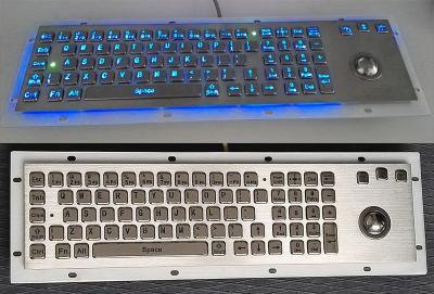 China Rugged Backlit Metal Keyboard with Ergonomics Design Trackbal , USB interface for sale